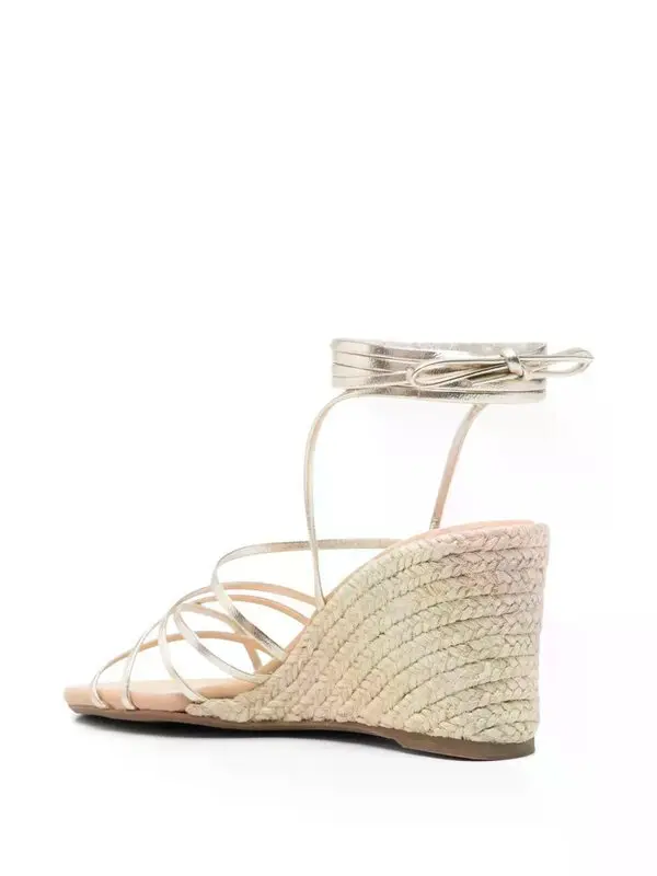 Manebí Metallic Strappy Wedge Sandals - Gold