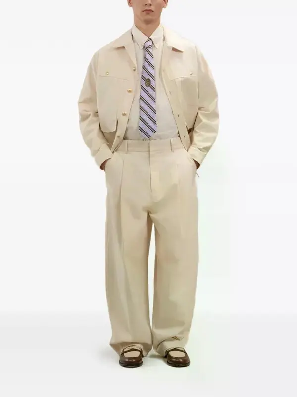 Drole De Monsieur Pocket-details Button-down Cotton Jacket