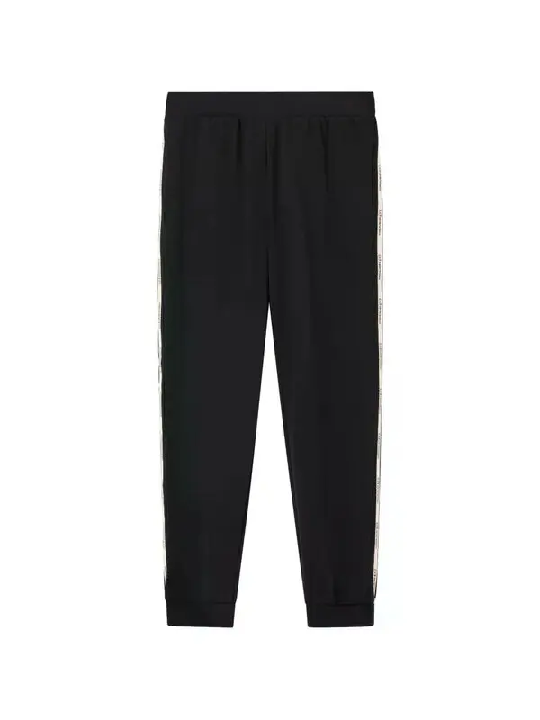 EA7 Logo Series Cotton-blend Joggers - Black