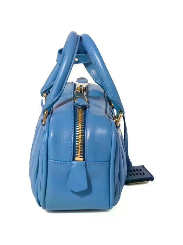 Miu Miu Arcadie Matelassé Nappa-leather Bag - Blue