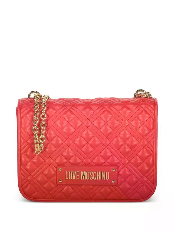 Moschino Quilted Chain Shoulder Bag - Red