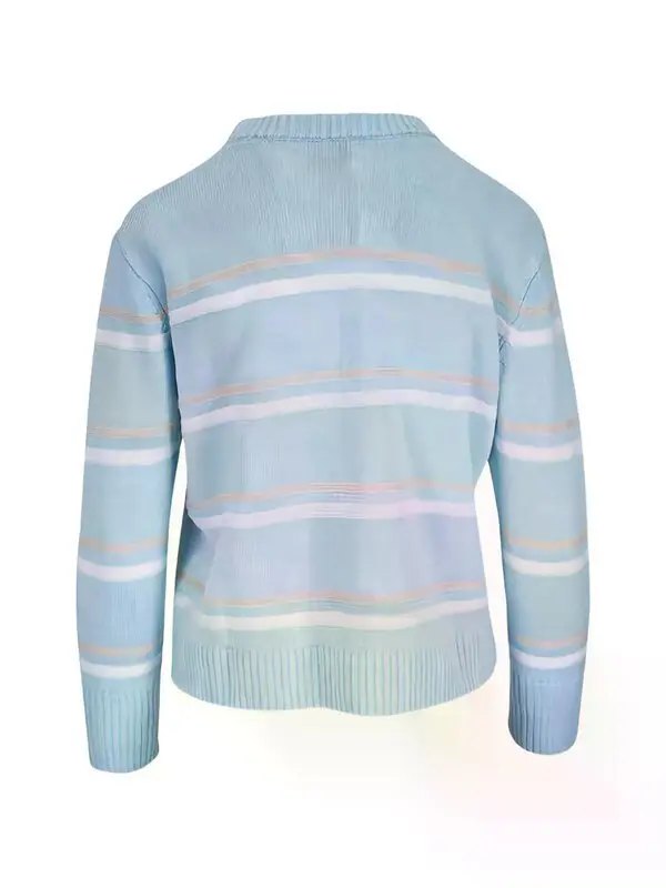 Kinross Cashmere Striped Crew-neck Sweater