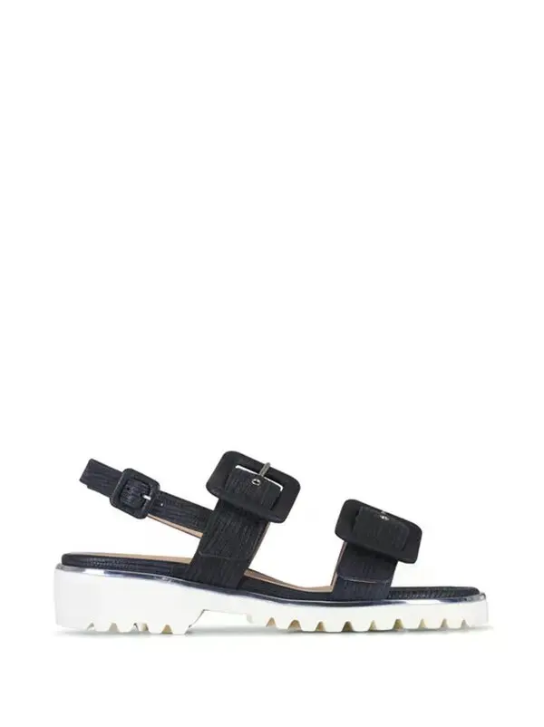 Ron White Callie Epi Buckle Strap Sandals - Grey