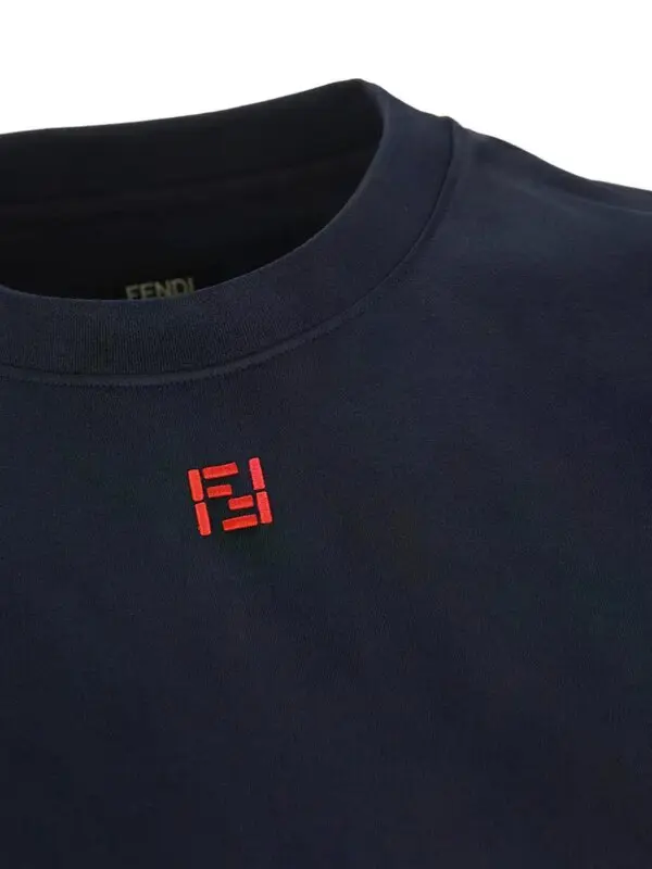 Fendi Logo-embroidered T-shirt - Blue
