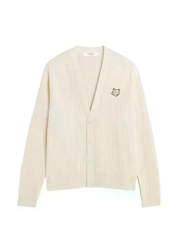 Maison Kitsuné Fox Head Cotton Cardigan - Neutrals