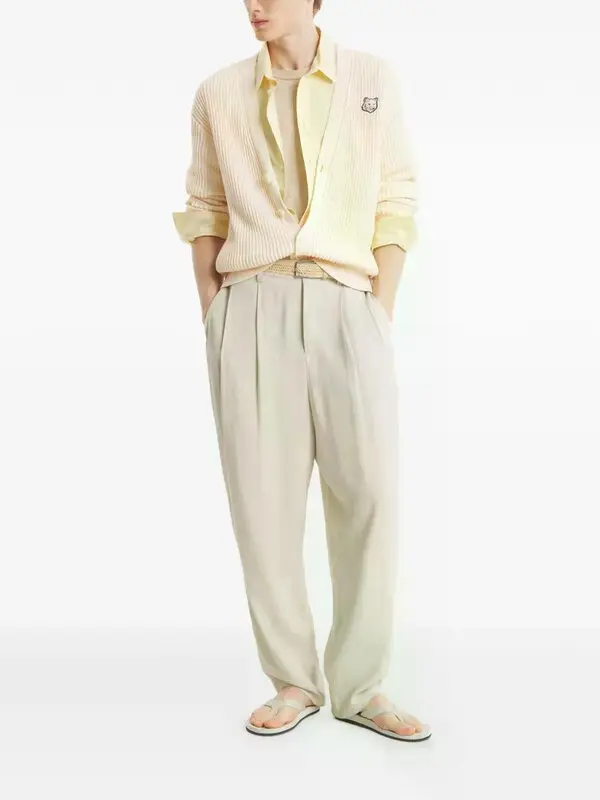 Maison Kitsuné Fox Head Cotton Cardigan - Neutrals