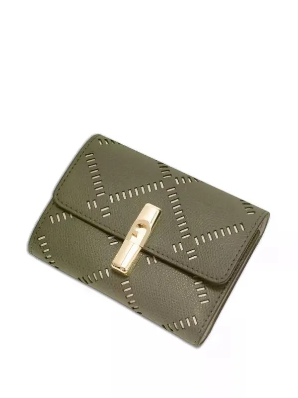 Furla Iride Compact Perforated Wallet - Green