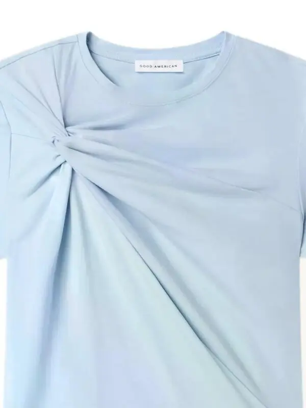 Good American Knot Detail T-shirt - Blue