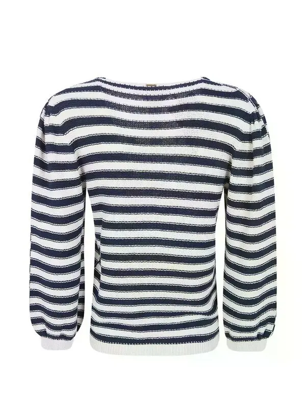 TWINSET Striped V-neck Fine Knit Pullover