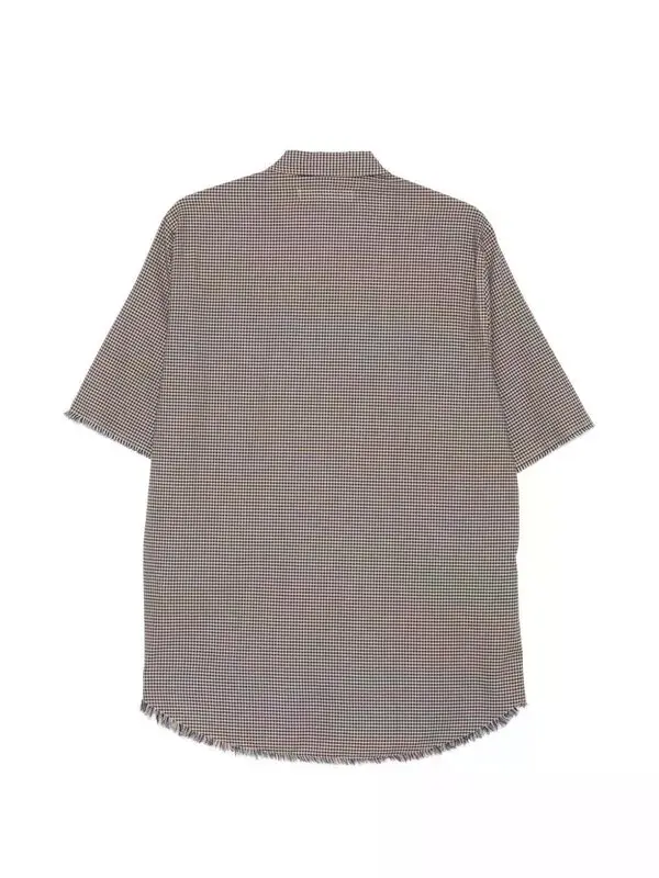 ORIGINAL VINTAGE Gingham Frayed-edge Shirt - Neutrals