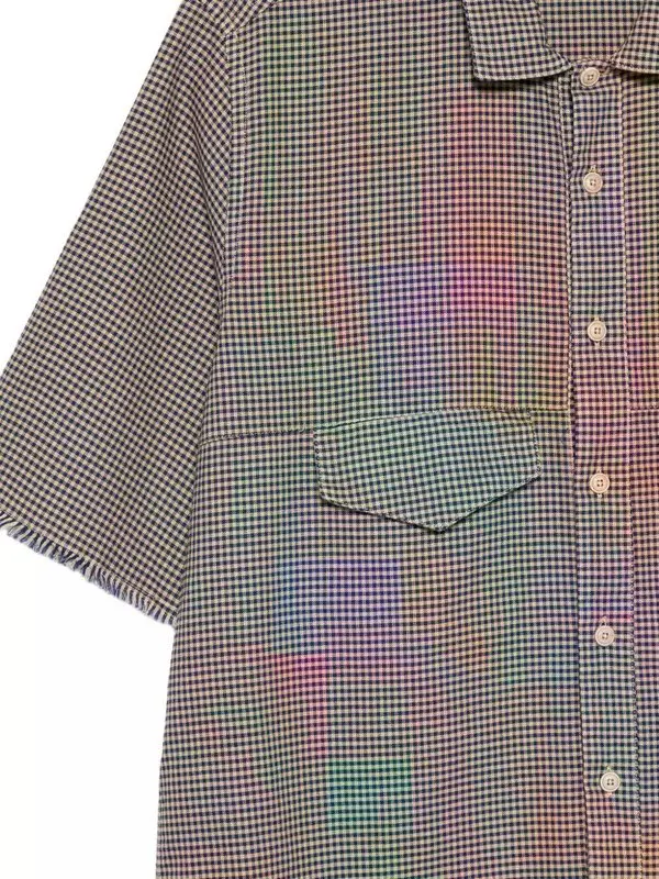 ORIGINAL VINTAGE Gingham Frayed-edge Shirt - Neutrals