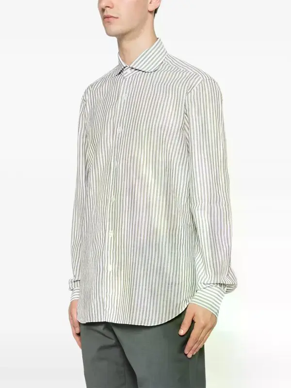 BARBA NAPOLI Striped Shirt - Green