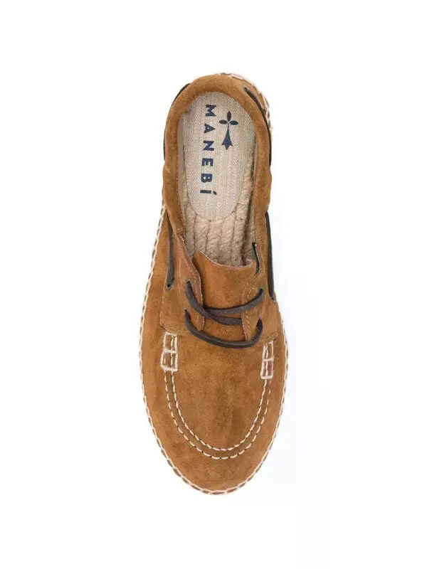 Manebí Almond Toe Espadrilles With Lace-up Fastening - Brown