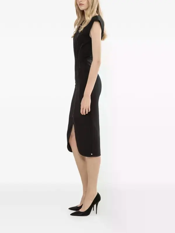 NISSA Sculpted Midi Dress With V-neck And Cap Sleeves