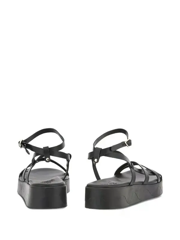 ANCIENT GREEK SANDALS Stiliani Leather Platform Sandals - Black