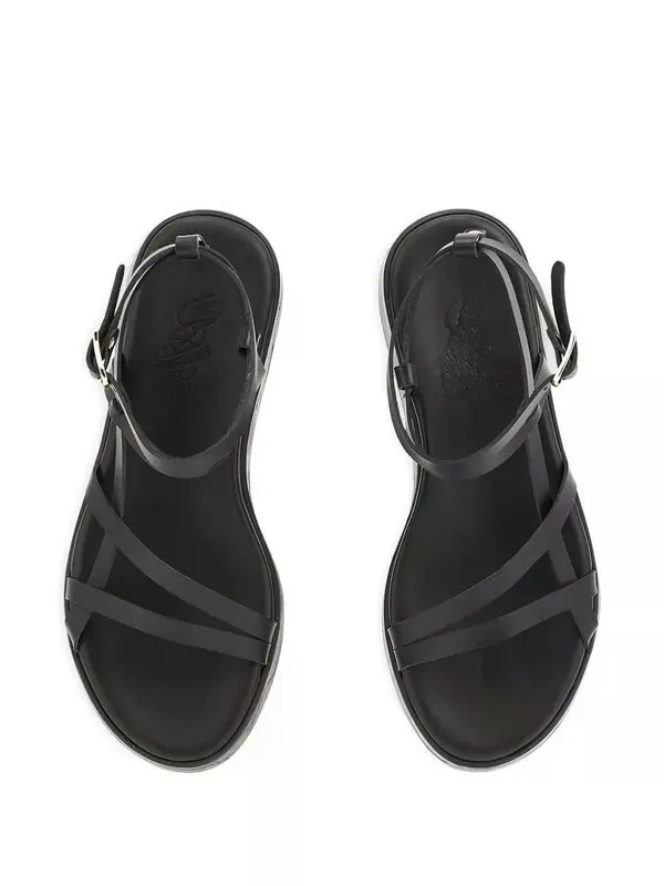 ANCIENT GREEK SANDALS Stiliani Leather Platform Sandals - Black