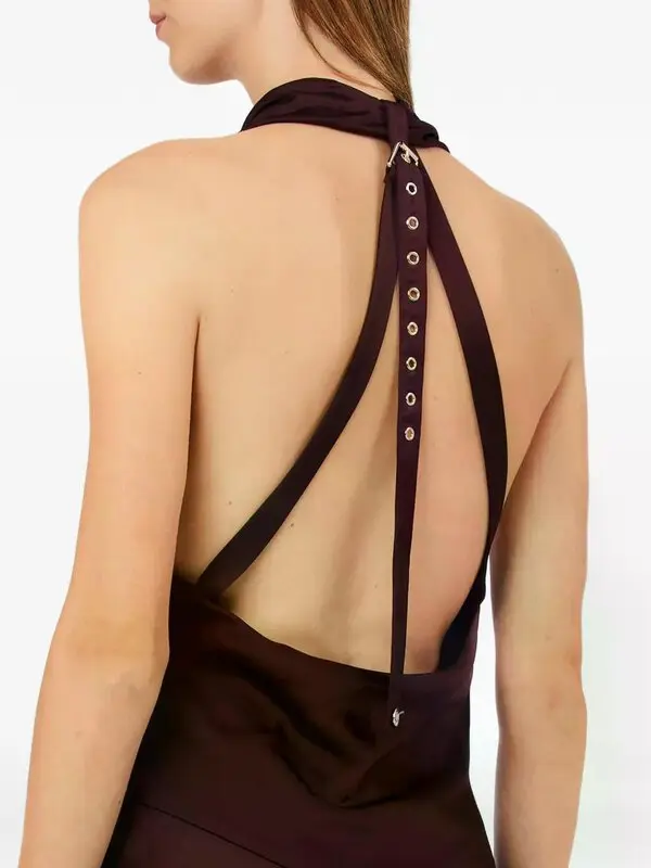Liu Jo Halterneck Maxi Dress With Cowl Neck And Open Back