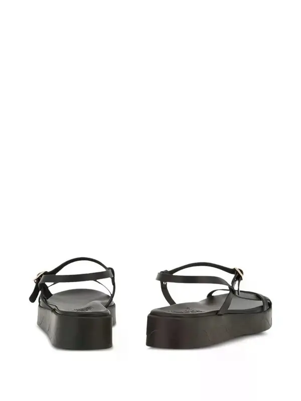 ANCIENT GREEK SANDALS Politia Leather Sandals - Black