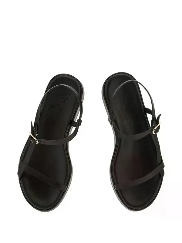 ANCIENT GREEK SANDALS Politia Leather Sandals - Black