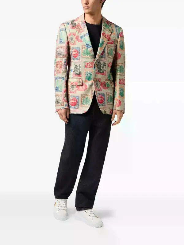 BILLIONAIRE Printed Linen Blazer