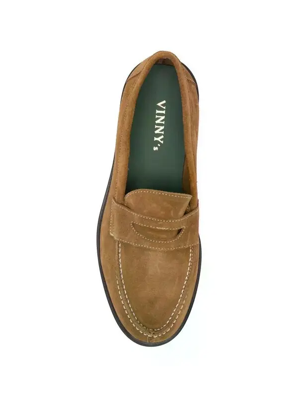 VINNY'S Penny Slot Loafers - Brown