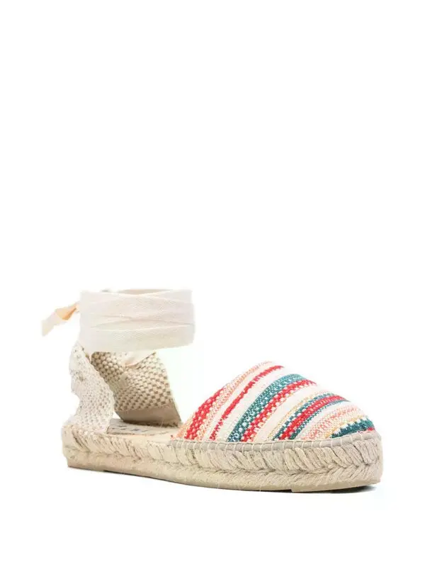 Manebí Striped Tie Espadrilles - Red