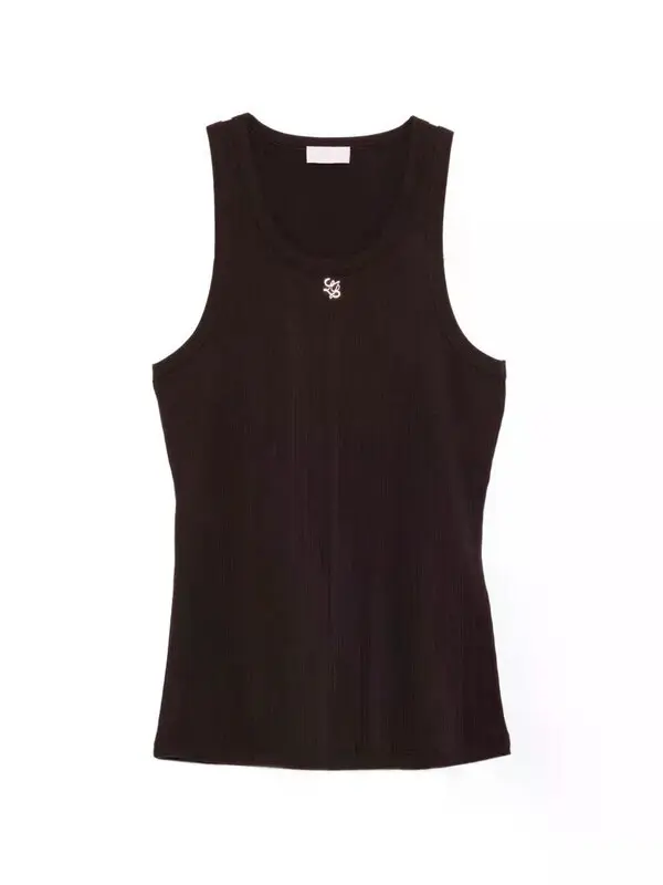 Liu Jo Ribbed Logo Tank Top - Brown
