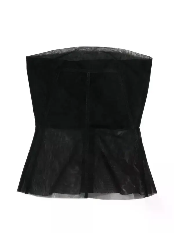 Rick Owens Bustier Top With Flared Hem - Black