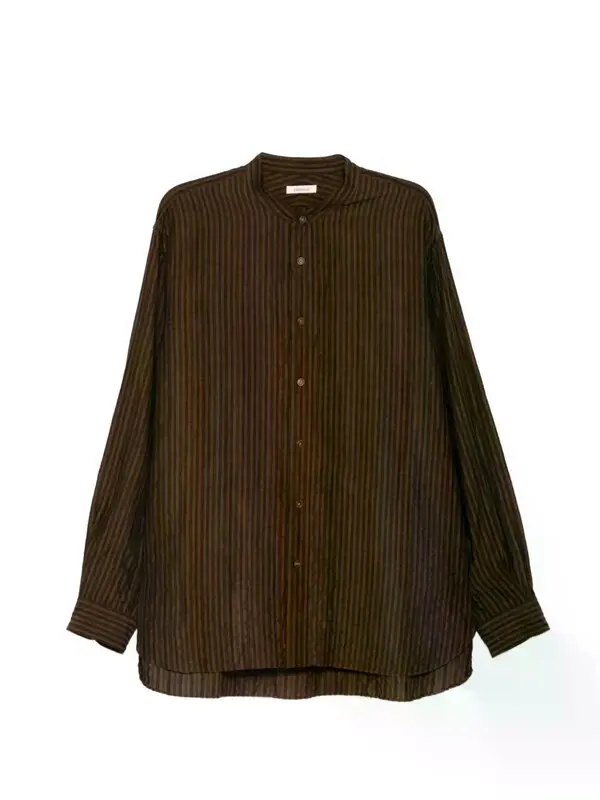 CALMLENCE Striped Shirt - Brown