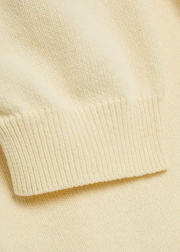 DRAKE'S Textured Cotton-knit Polo Top - Ecru