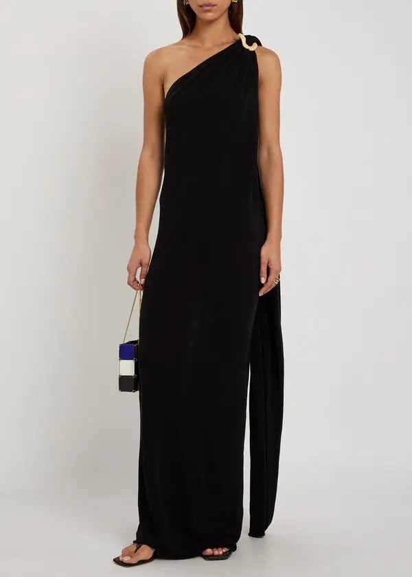 DELOS Rania Embellished Crepe-jersey Maxi Dress