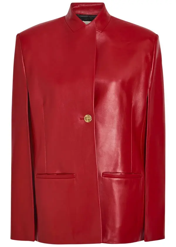 Khaite Dolso Open-sleeve Leather Jacket