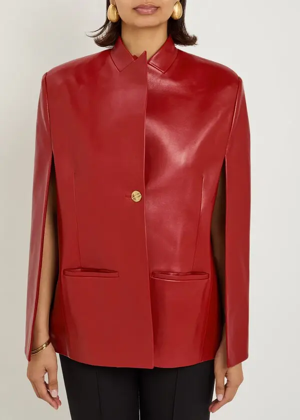 Khaite Dolso Open-sleeve Leather Jacket