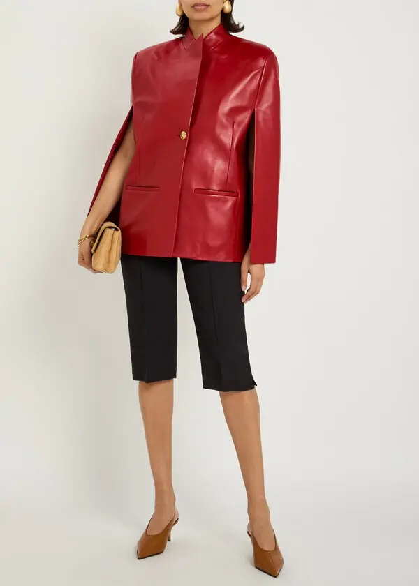 Khaite Dolso Open-sleeve Leather Jacket