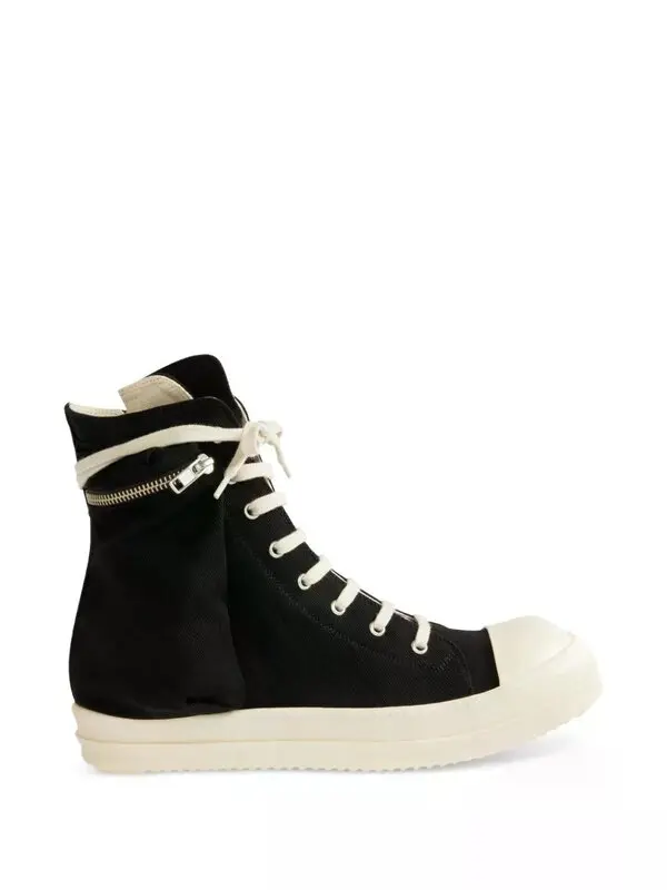 Rick Owens High-top Zip Cargo Sneakers - Black