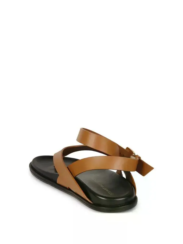 STUART WEITZMAN Calf Leather Ankle Strap Sandals - Brown