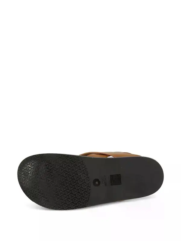 STUART WEITZMAN Calf Leather Ankle Strap Sandals - Brown