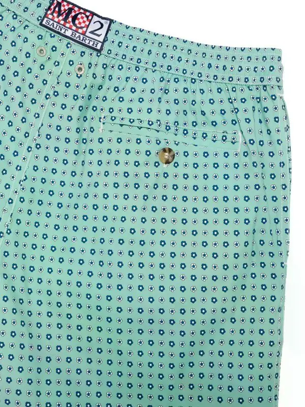 MC2 SAINT BARTH Lighting Micro Stretch Floral-print Swim Shorts - Blue