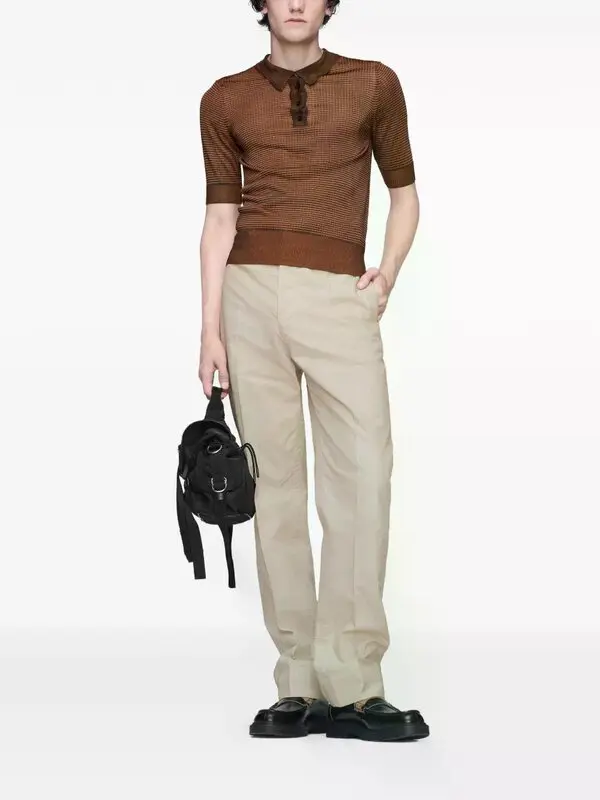 MAISON MARGIELA Buttoned Cotton Silk Blend Trousers
