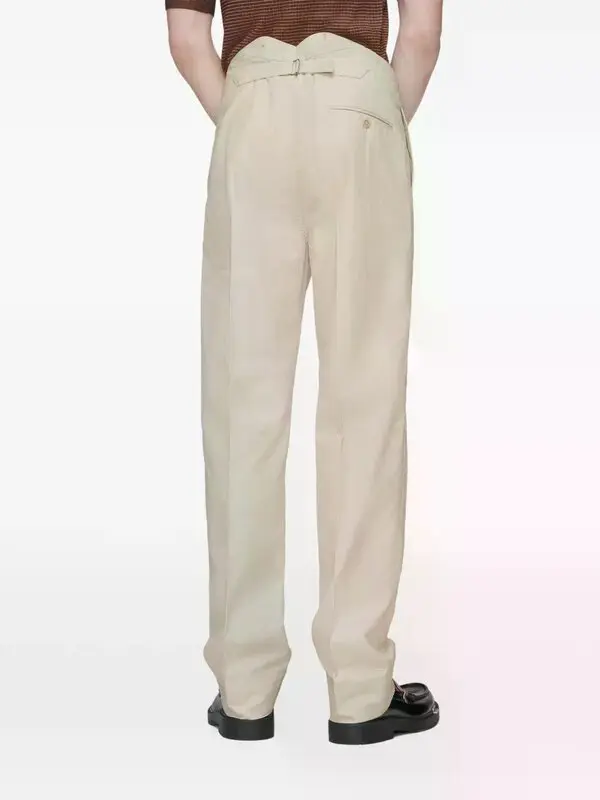 MAISON MARGIELA Buttoned Cotton Silk Blend Trousers