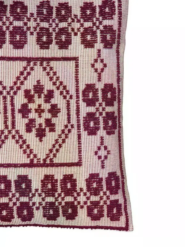 HOUSE OF CAPRICORN Inês Bordeaux Patterned Cushion - Red