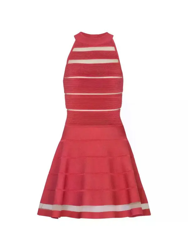 Balmain Stripes Knit Flare Dress