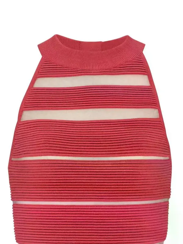 Balmain Stripes Knit Flare Dress