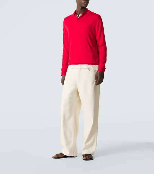 Auralee Silk Denim Wide-leg Pants