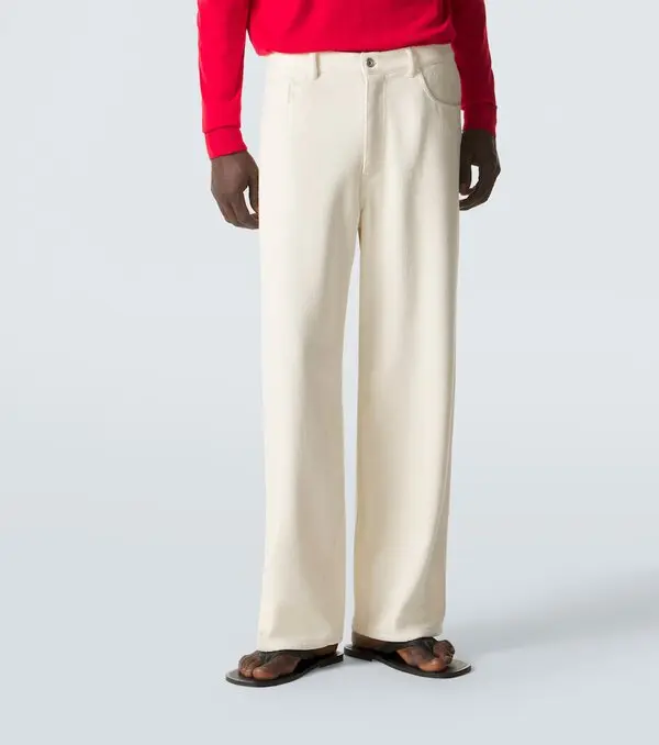 Auralee Silk Denim Wide-leg Pants