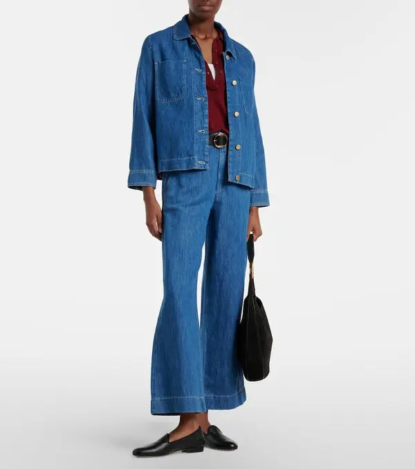 Max Mara Galante Cotton And Linen Denim Jacket