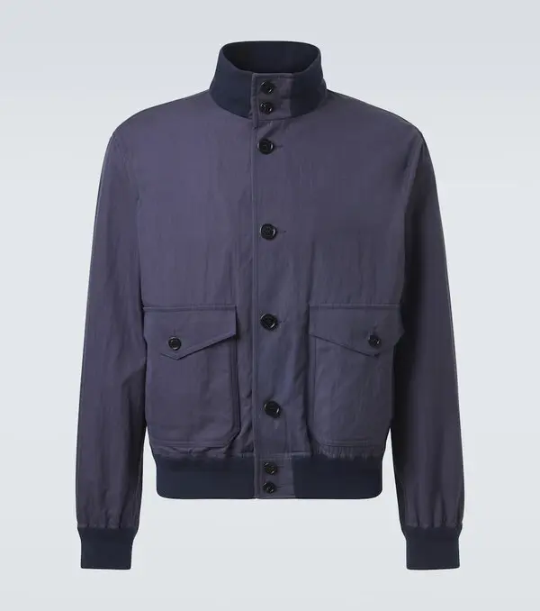 Dunhill Cotton-blend Twill Bomber Jacket - Blue