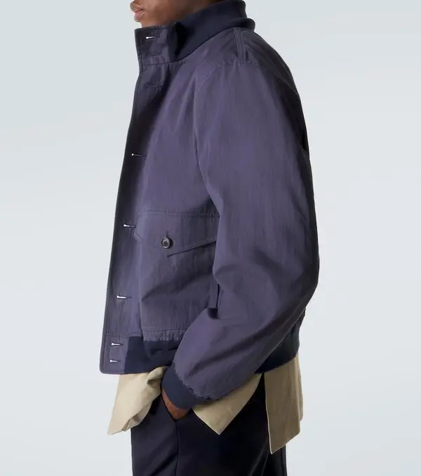 Dunhill Cotton-blend Twill Bomber Jacket - Blue