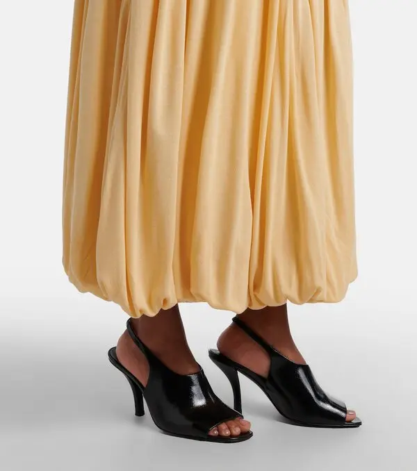 TOTEME Gathered Jersey Midi Skirt - Yellow