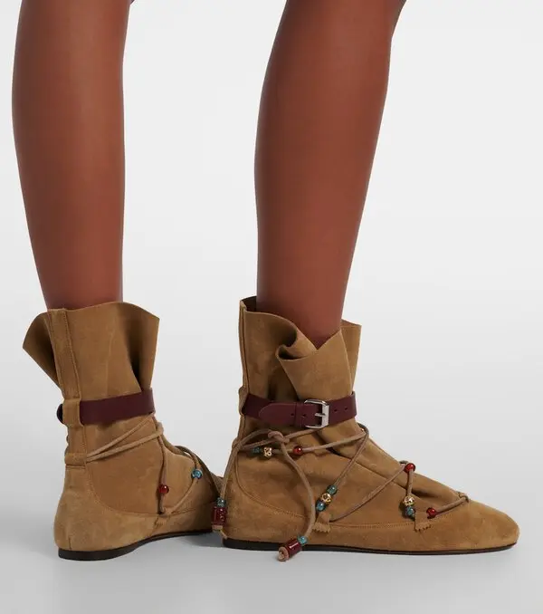 Isabel Marant Étoile Suede Ankle Boots - Beige